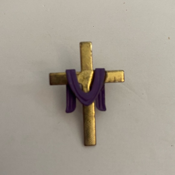 Accessories | Religious Cross With Purple Robe Lapel Pin | Poshmark